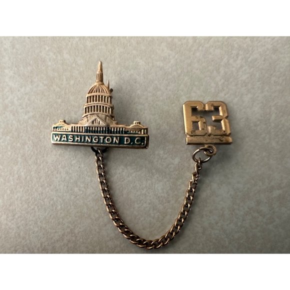 Accessories | Washington Dc 1963 Vintage Gold Tone Navy Blue Enamel ...
